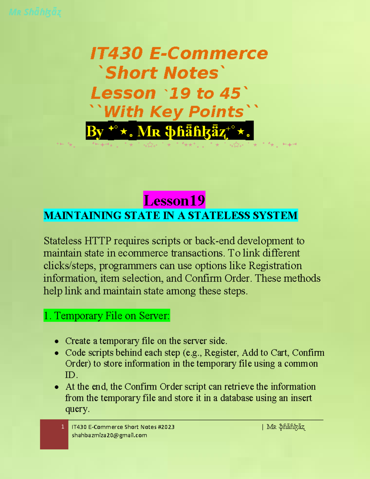 IT430 Short notes 19-45 by Mʀ ֆɦǟɦɮǟʐ - IT430 E-Commerce Short Notes ...