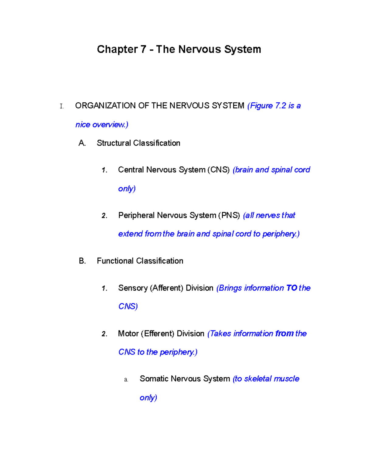 Ch 7 - Anatomy & Physiology BIO136 - Chapter 7 - The Nervous System I ...