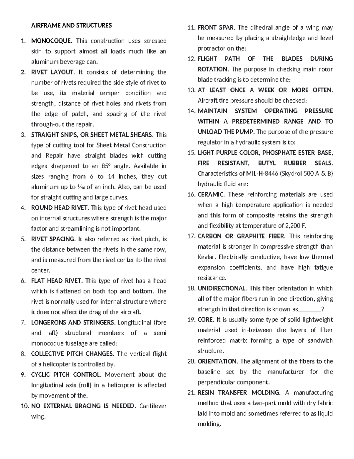 Airframe AND Structures 2 - AIRFRAME AND STRUCTURES MONOCOQUE. This ...