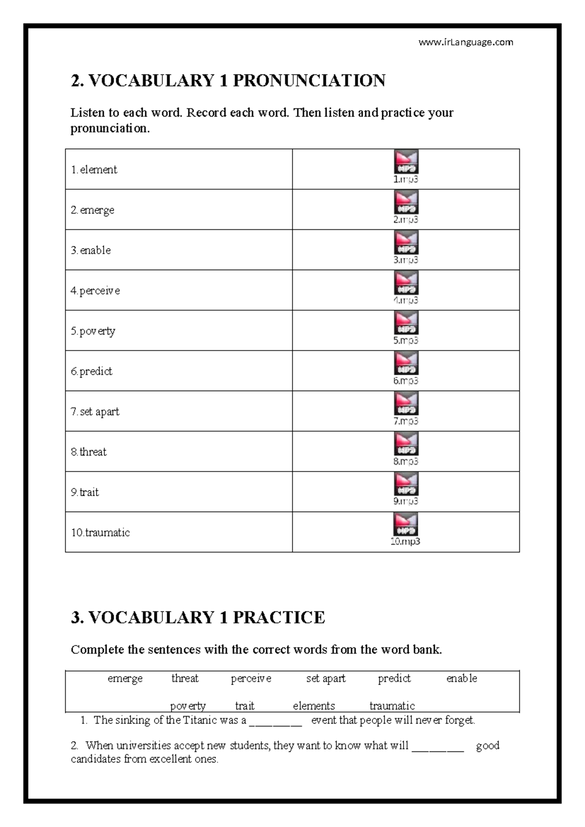 Unit 5 Psychology - Vocabulary & Critical Thinking Practice - Studocu
