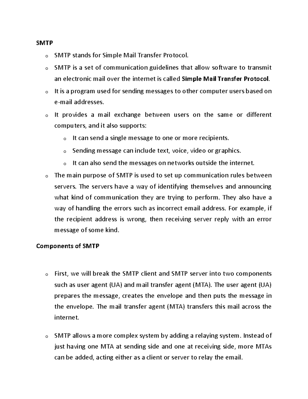 SMT 2023 - Overview of SMTP Protocol: Functionality & Components - Studocu