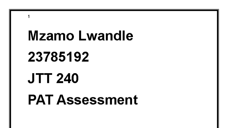 JTT 240 PAT Assessment 2: Cam Toy Design and Evaluation - Studocu