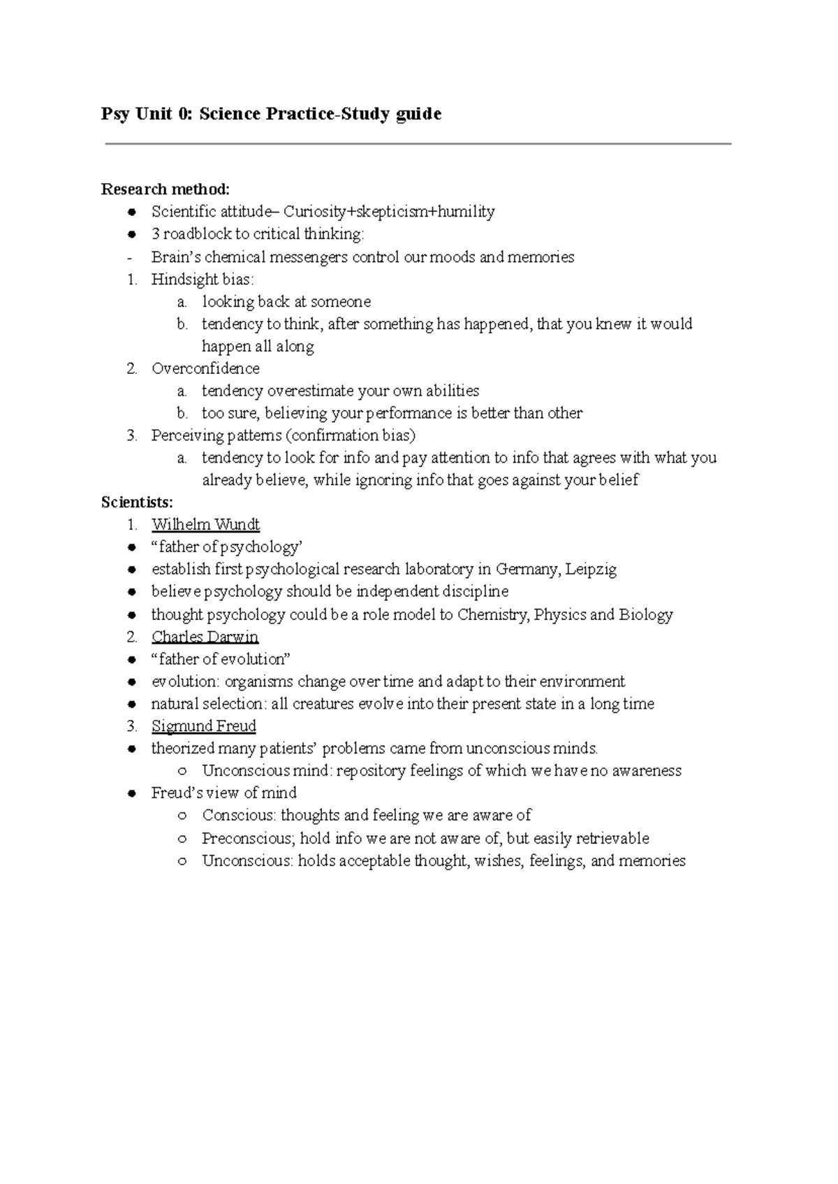 PSY Unit 0: Research Methods and Critical Thinking in Psychology Study ...