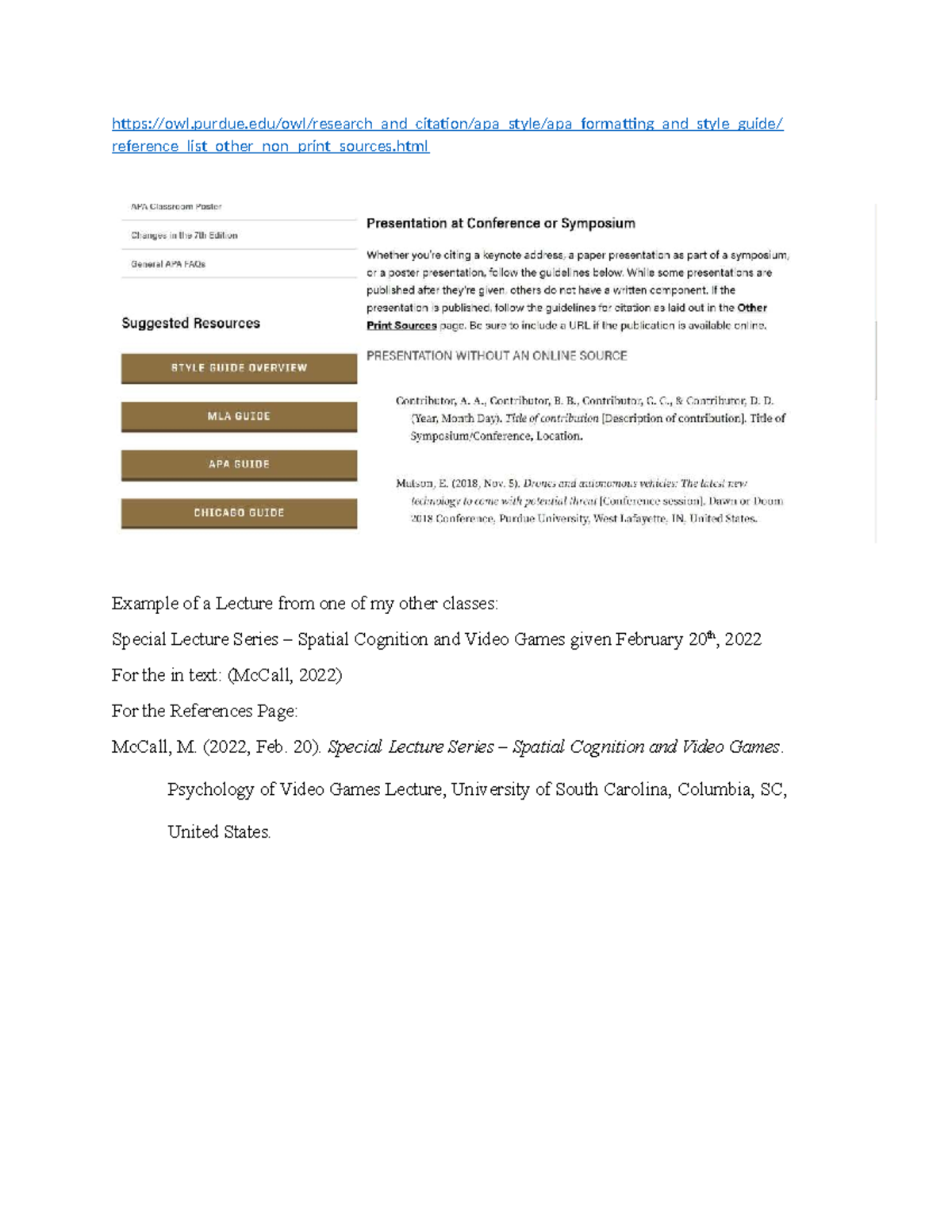 How to Cite a Lecture in Your Paper - - Studocu