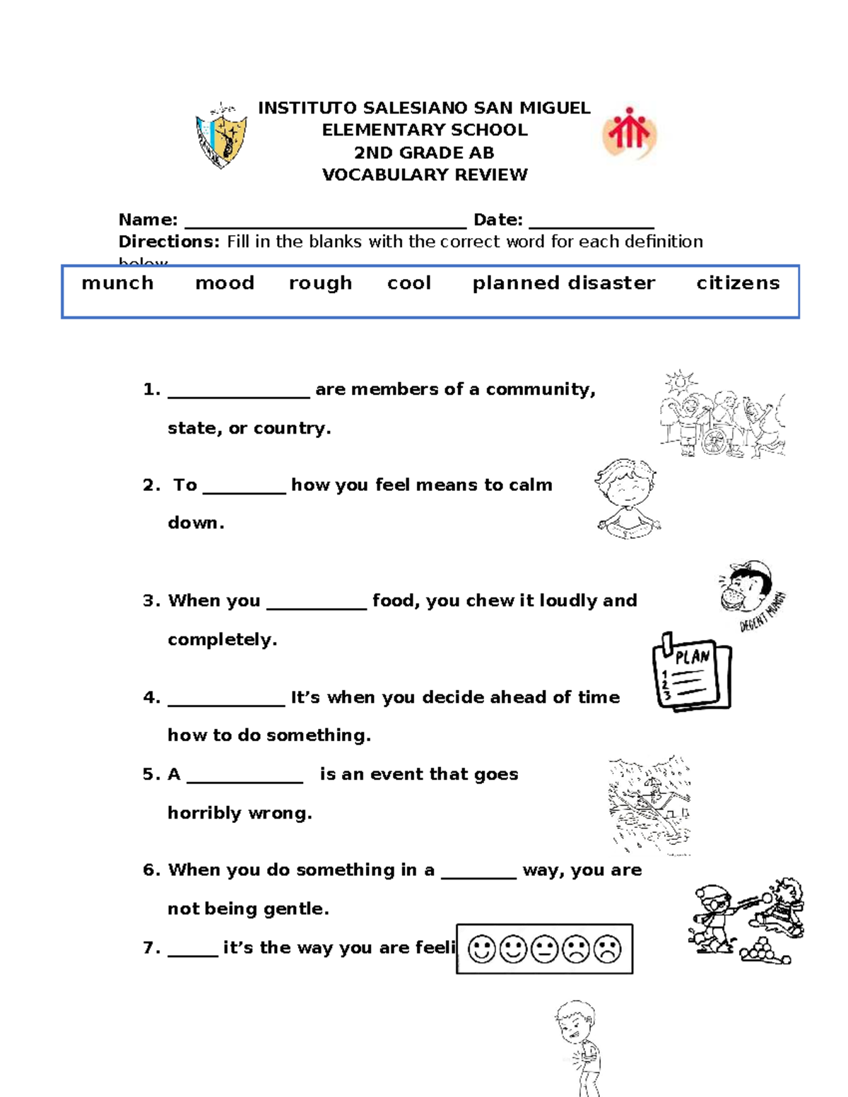 Reading 2ND Grade- Vocabulary Review Worksheet sf OHl X - INSTITUTO ...