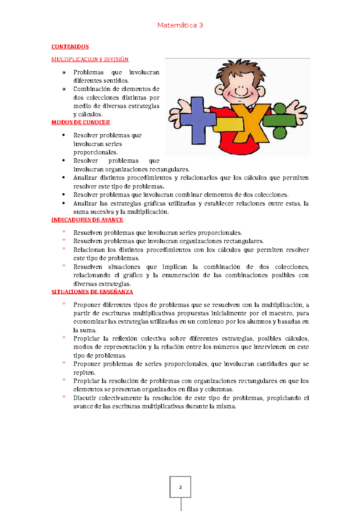 Matemática 3: Unidad de Multiplicación y División - Estrategias y ...