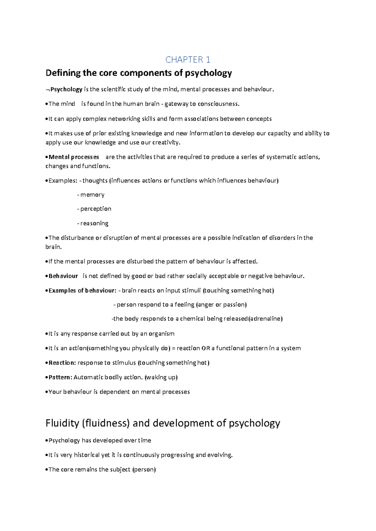 CHAPTER 1 - Core Components of Psychology: Understanding Behaviors ...