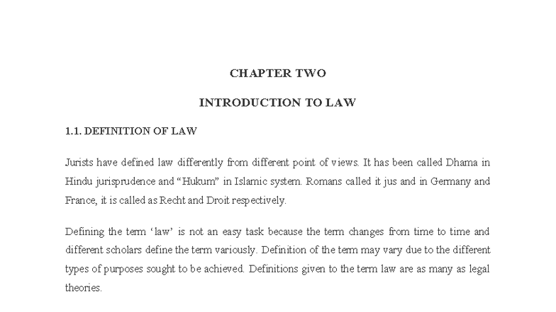 BUSINESS LAW LECTURE NOTES: INTRODUCTION TO LAW AND ITS THEORIES - Studocu