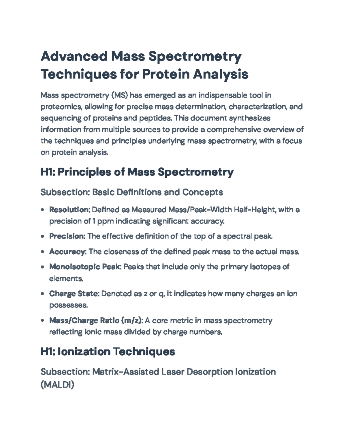 Advanced Mass Spectrometry Techniques for Protein Analysis - Advanced ...