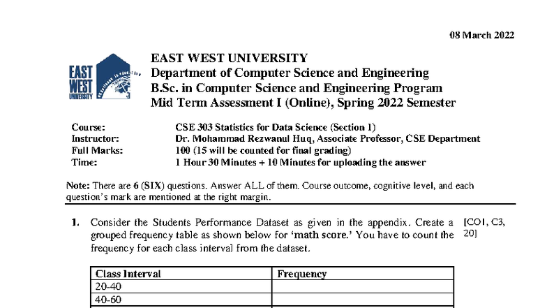 CSE 303 Midterm Assessment I Practice Questions - Spring 2022 - Studocu