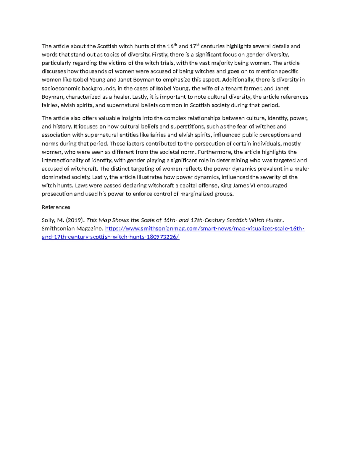 IDS 400 Module 3 Discussion: Diversity in Scottish Witch Hunts - Studocu