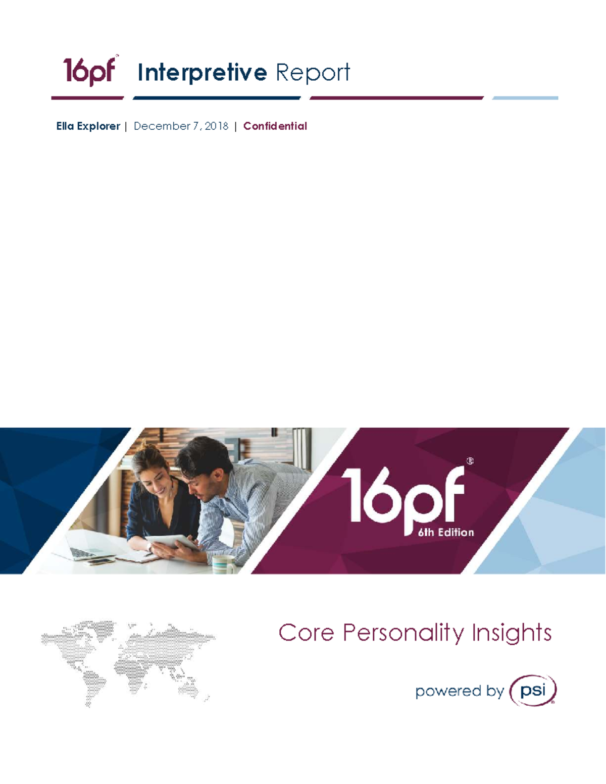 16pf 6th Edition Interpretive Report: Ella Explorer Insights - Studocu