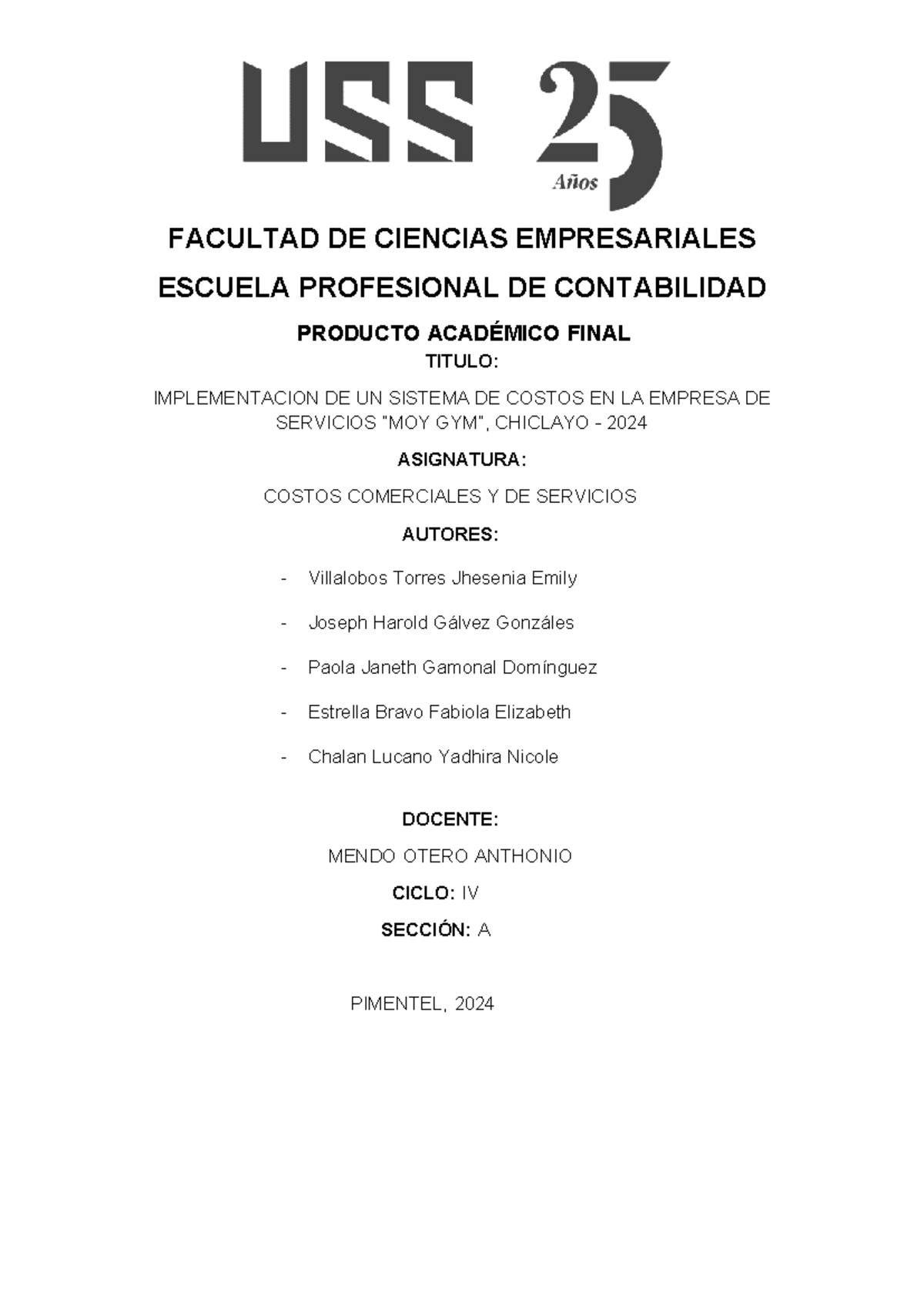 Chalan Lucano PAF CCS - Avance Curricular SS - FACULTAD DE CIENCIAS ...