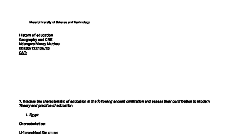 Meru University CAT: Education in Ancient Civilizations and Modern ...