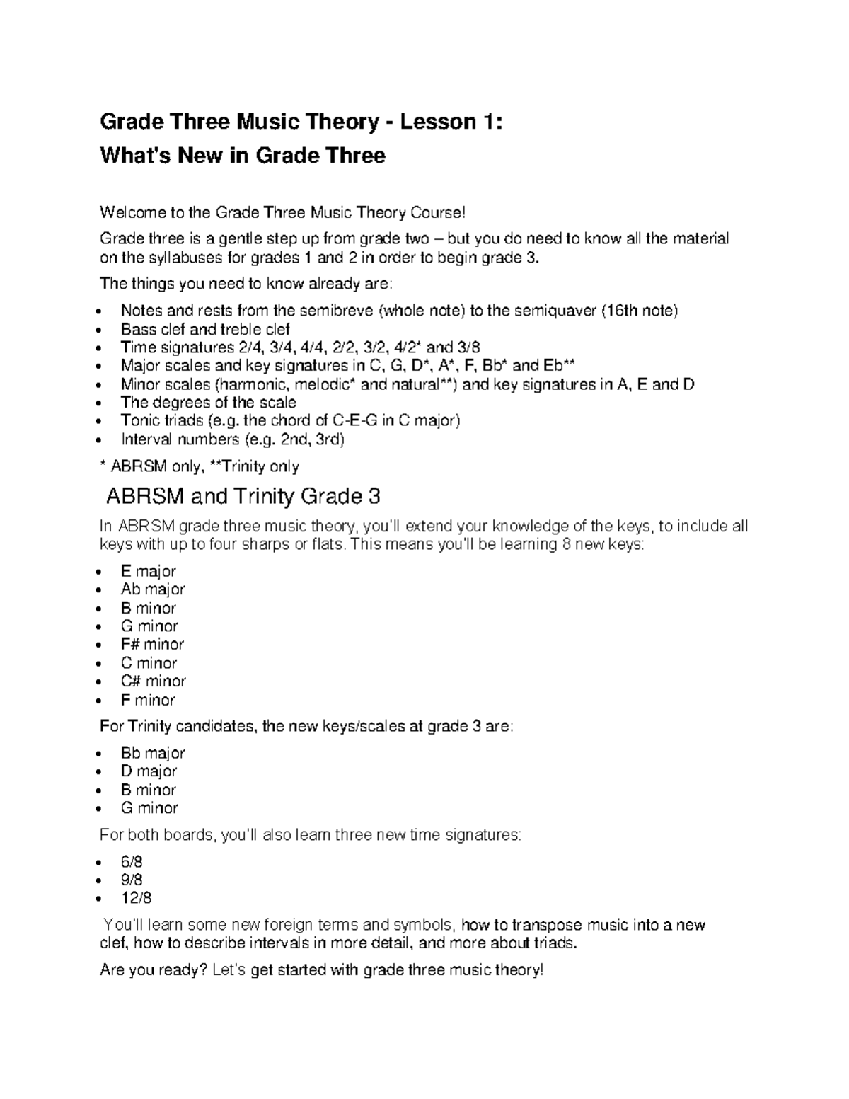 ABRSM Grade 3 Music Theory: Lessons on Notes, Scales, and Key ...