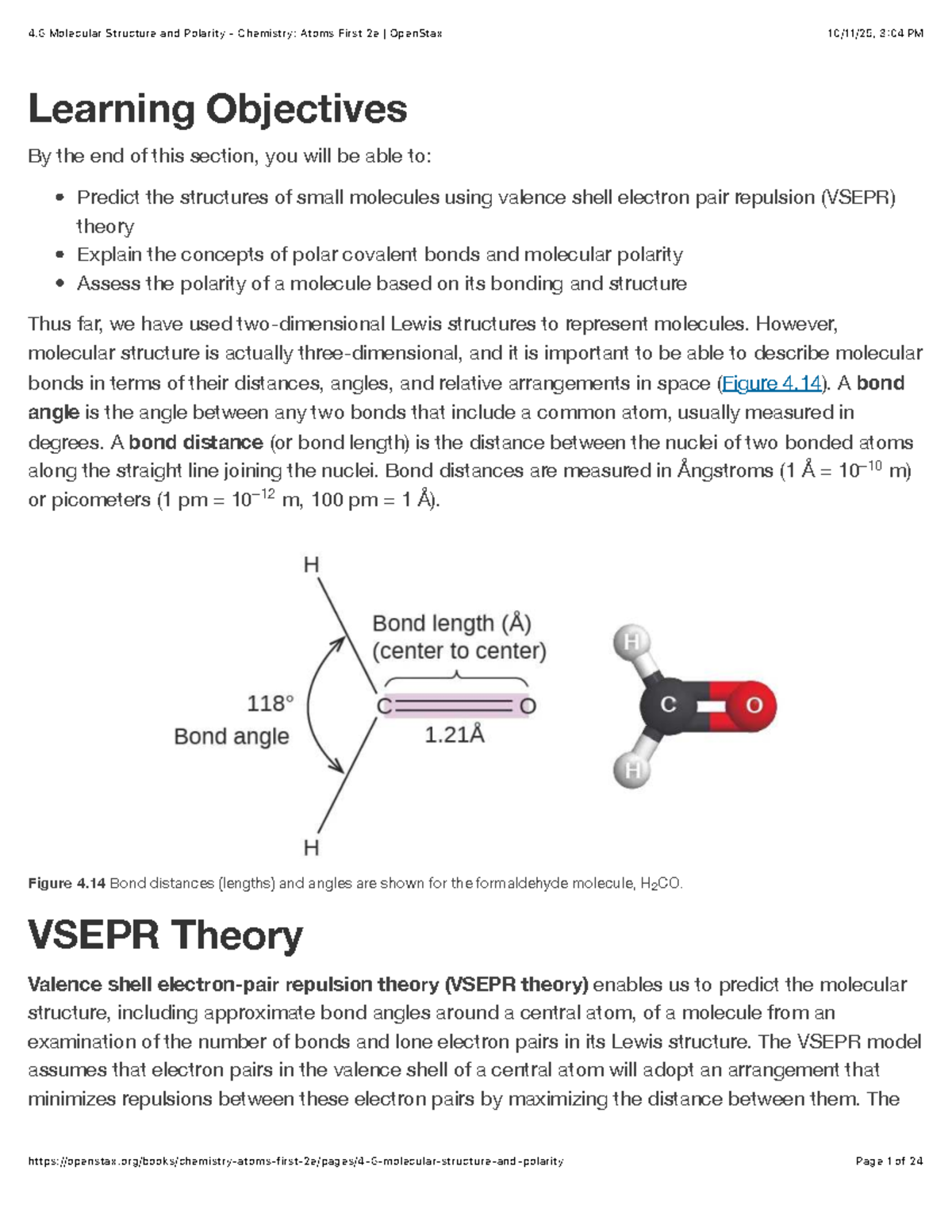 Molecular Structure and Polarity: VSEPR Theory Insights (Chemistry 4.6 ...