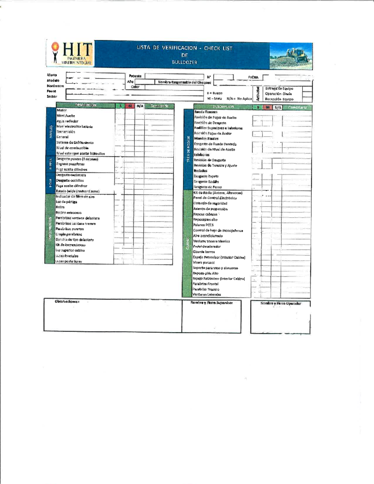 Bulldozer Safety Checklist and Maintenance Guide - Studocu