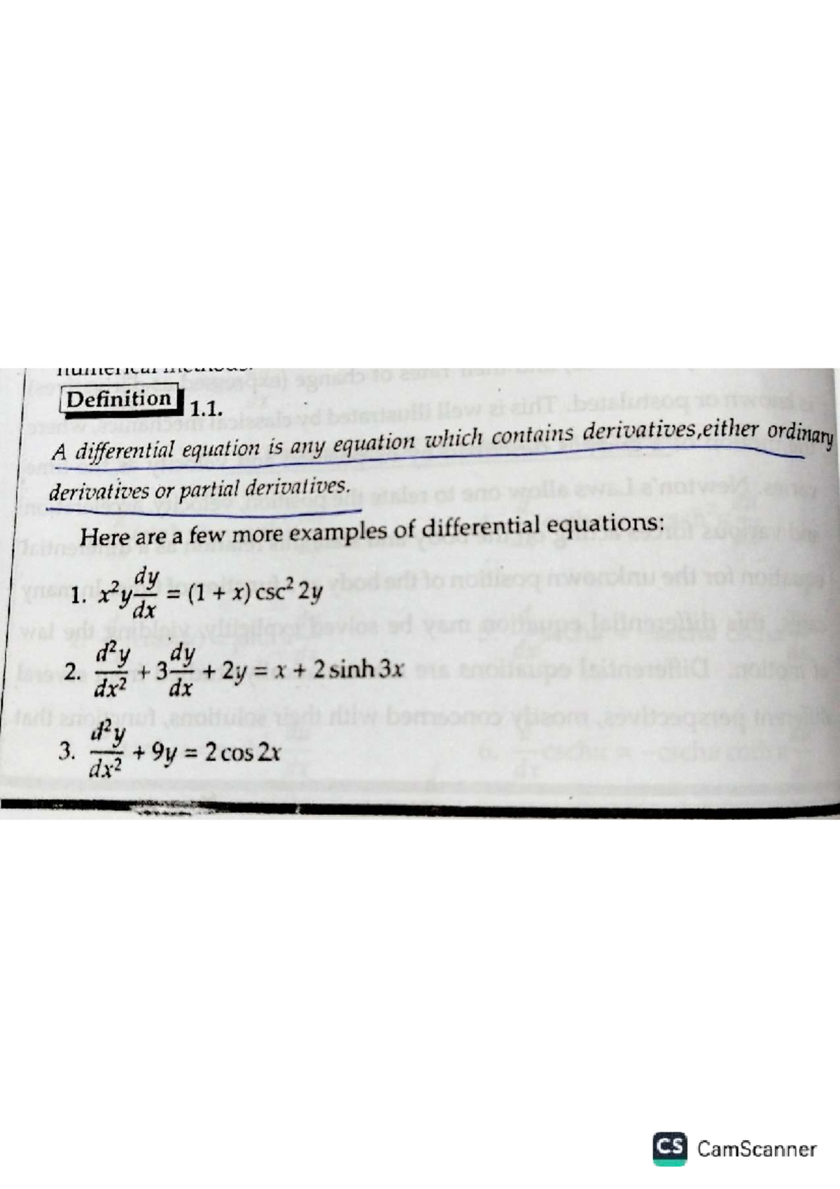1st Order Differential Equations: Definitions and Solutions - Studocu