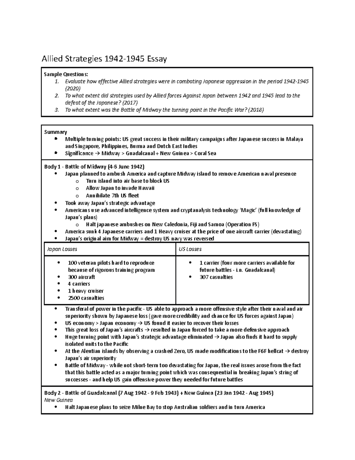 Allied Strategies in the Pacific: 1942-1945 Analysis Essay - Studocu