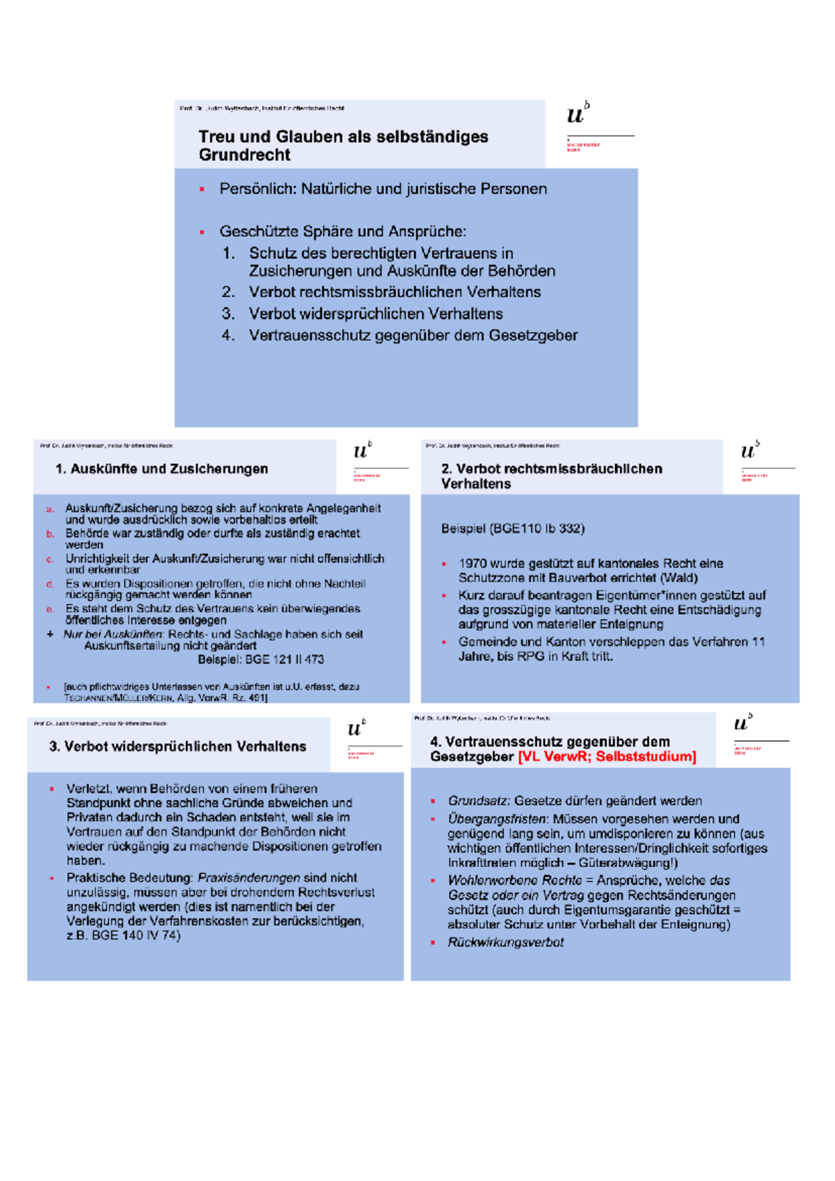 Treu und Glauben - Prüfschema (Universität Bern) - Studocu