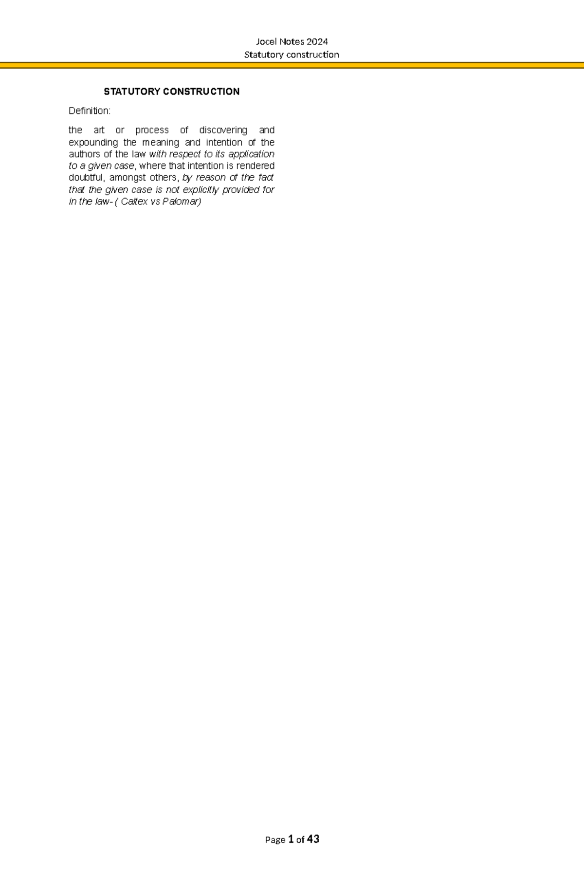 Notes - statcon - Statutory construction STATUTORY CONSTRUCTION ...