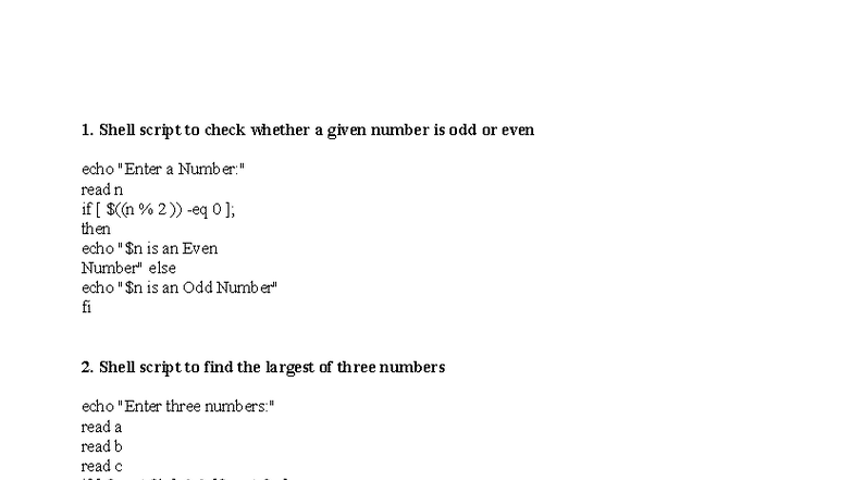 F OSS Lab - Practical Notes on Shell Scripting Basics - Studocu