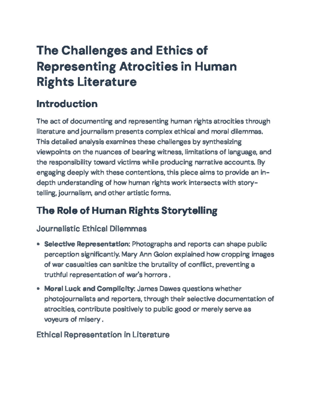 Ethical Challenges in Representing Atrocities: A Human Rights ...