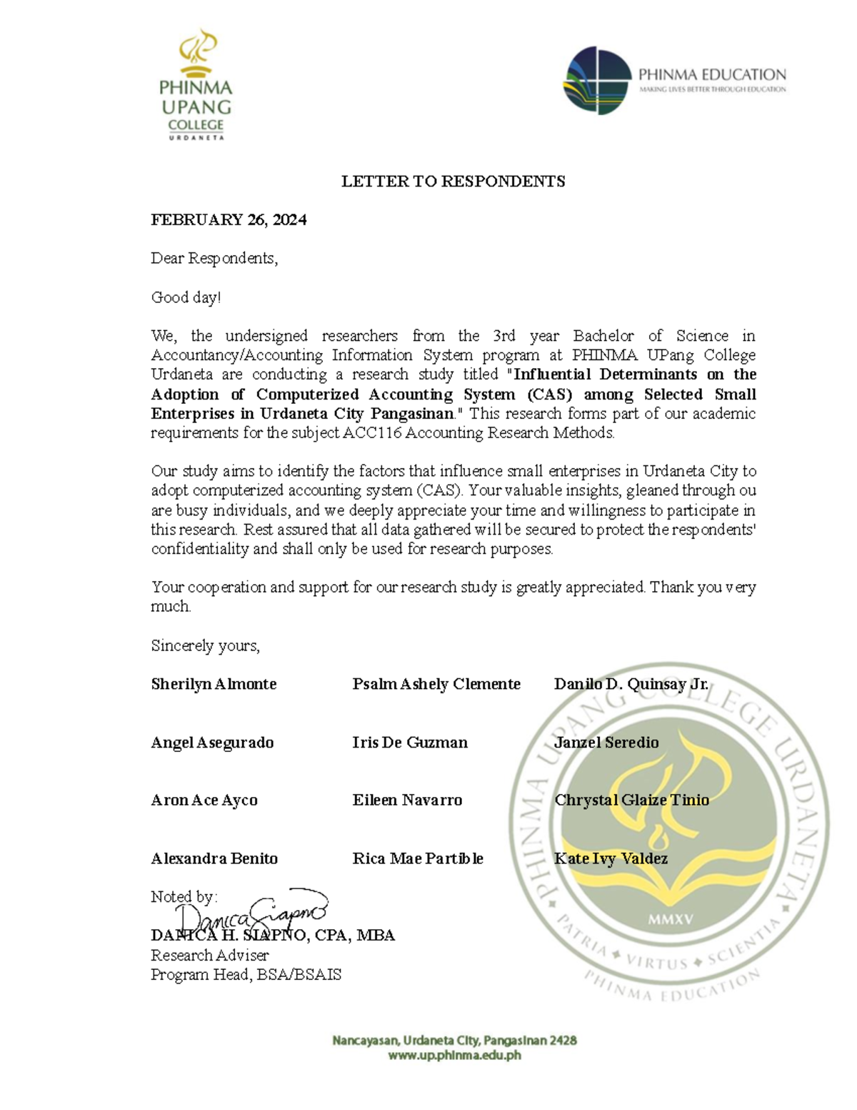 Letter-TO- Respondents- Finale-NA-MAAM 2 - LETTER TO RESPONDENTS ...