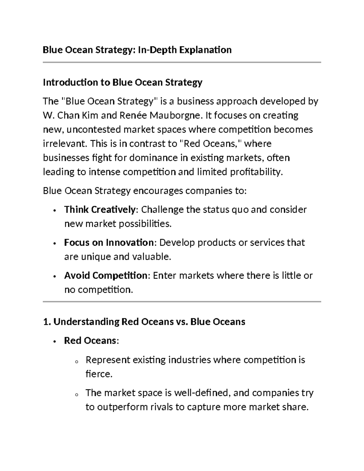 Blue Ocean Strategy: Exploring Uncontested Market Spaces (Blu2) - Studocu