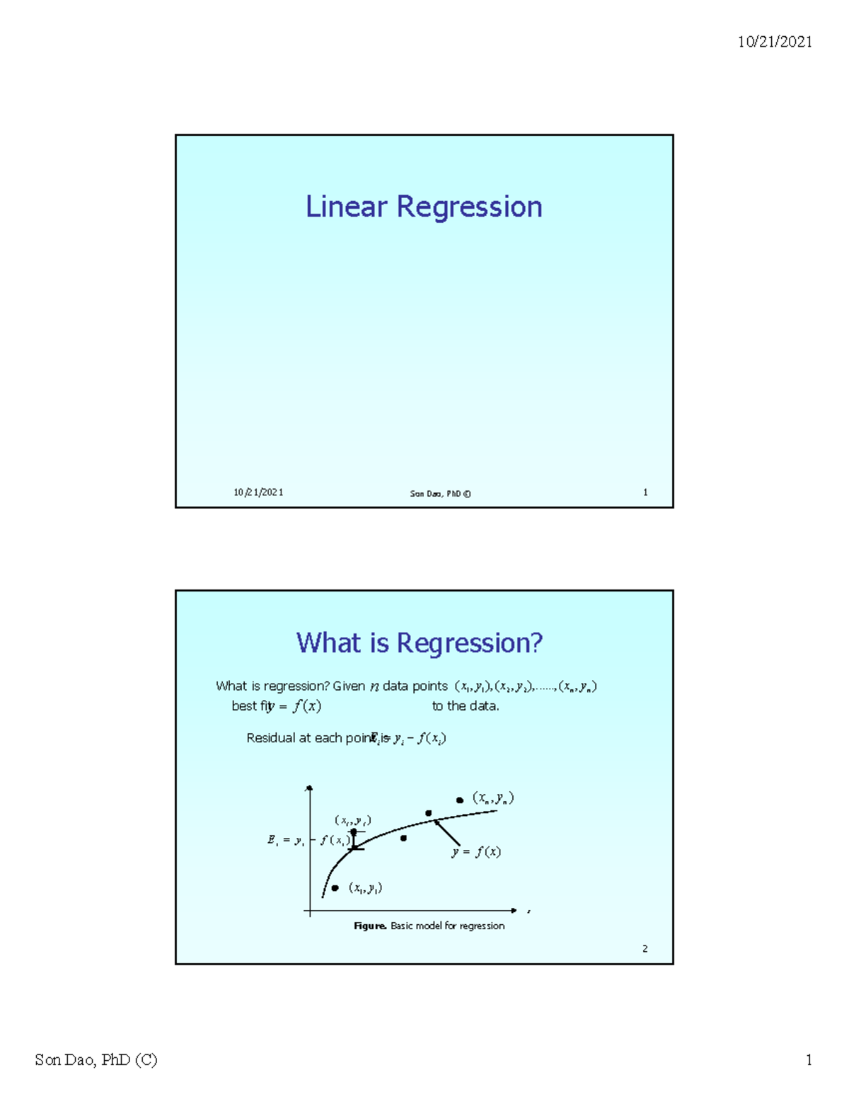 Linear Regression Concepts and Examples for Final Exam (MATH 101) - Studocu