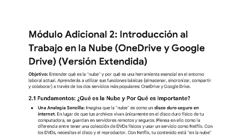 Módulo Adicional 2: Introducción al Trabajo en la Nube (OneDrive y ...