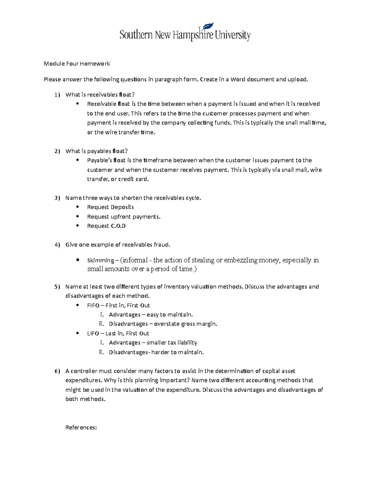 ACC 340 Module Four Homework - Module Four Homework Please answer the ...