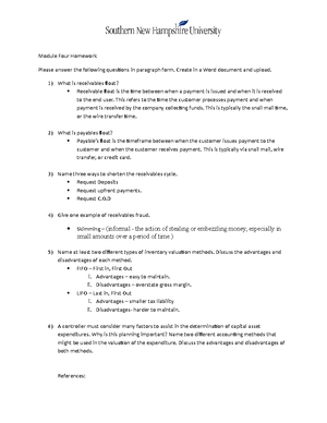 ACC 340 Module Three Homework - Module Three Homework Respond with ...