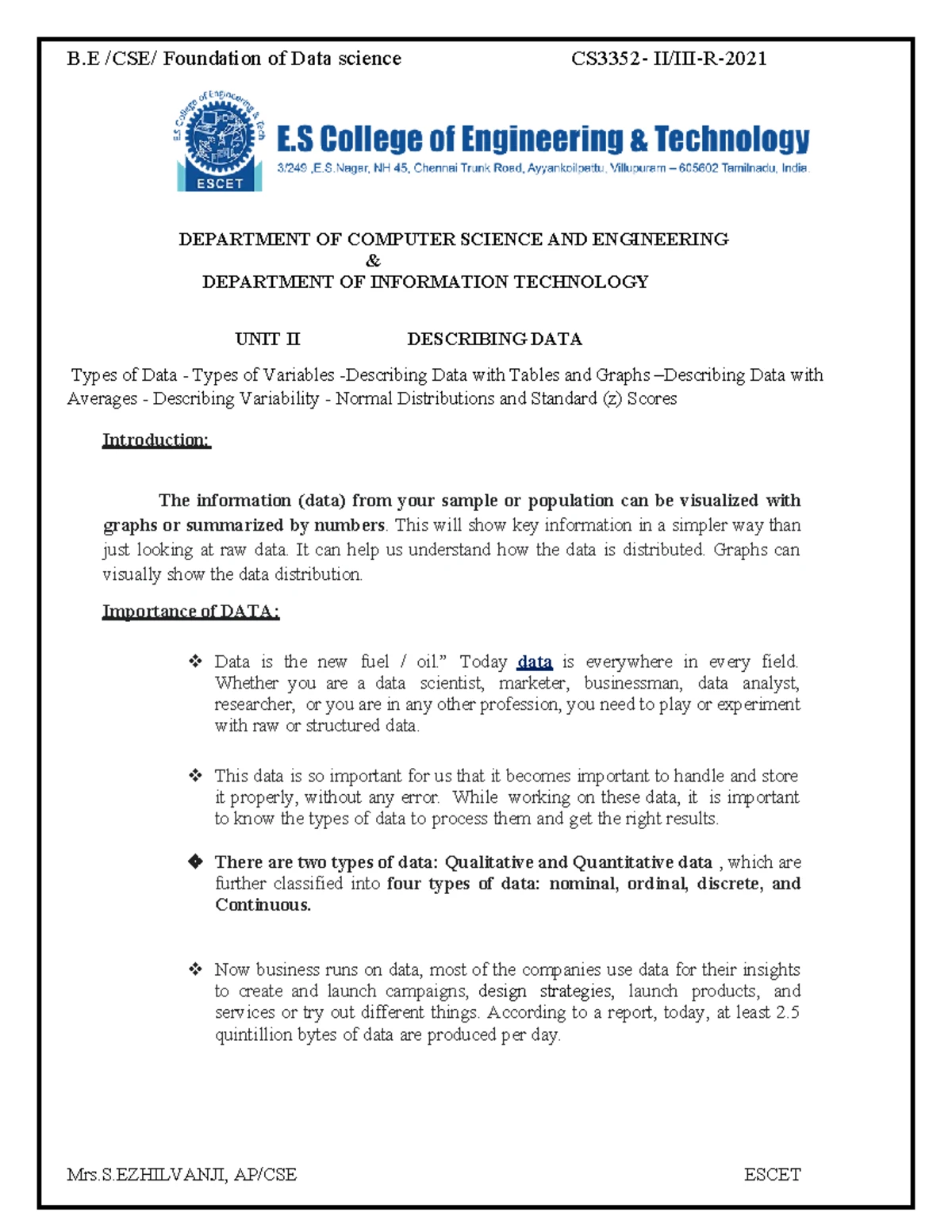 CS3361 Data Science Lab Manual - Experiments Overview and Guidelines - Studocu