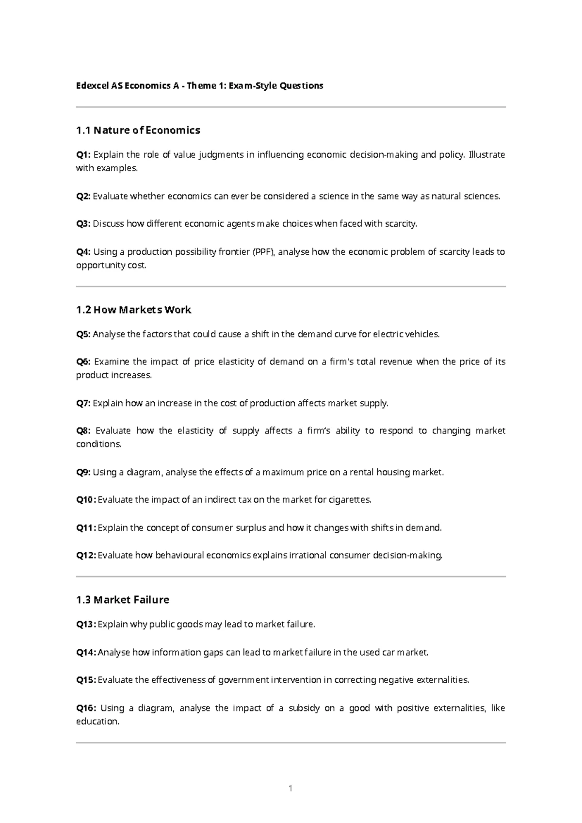 Cambridge International AS & A Level Economics 9708 Syllabus 2023-2025 ...