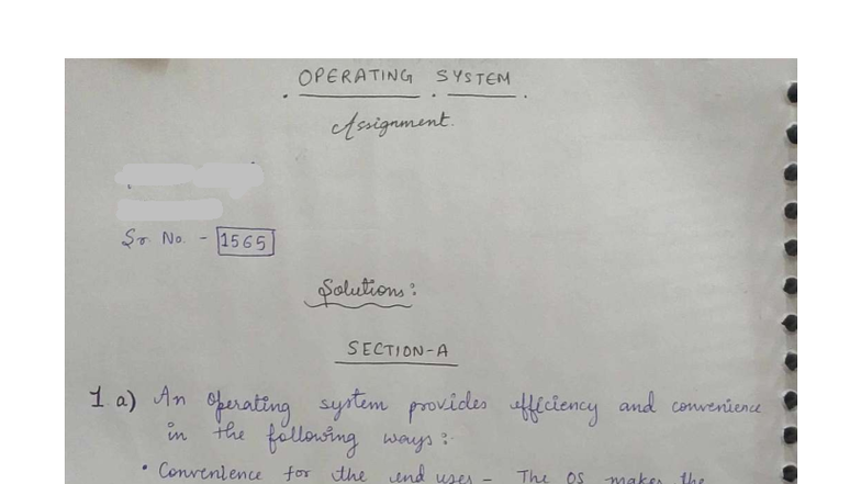 2342012 302 CS Sem III OS Assignment Solutions - Dec '23 - Studocu