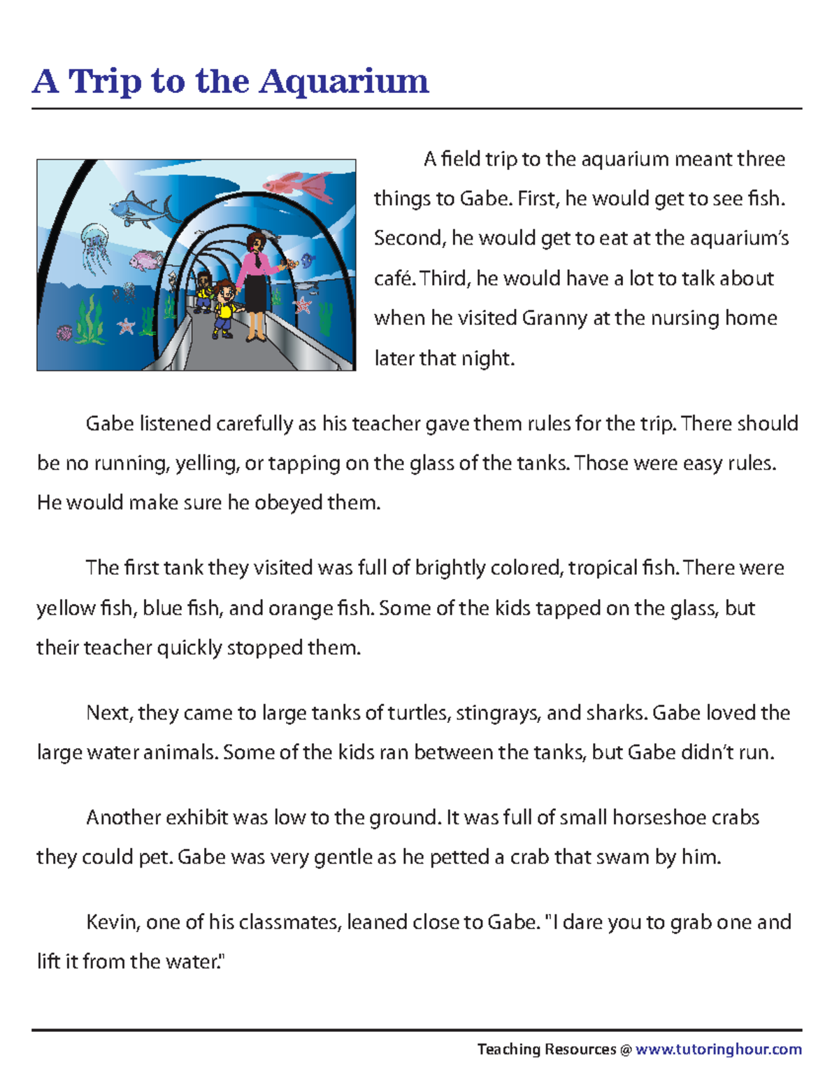 Trip-aquarium - Trip aquarium homeroom guidance - The rst tank they ...