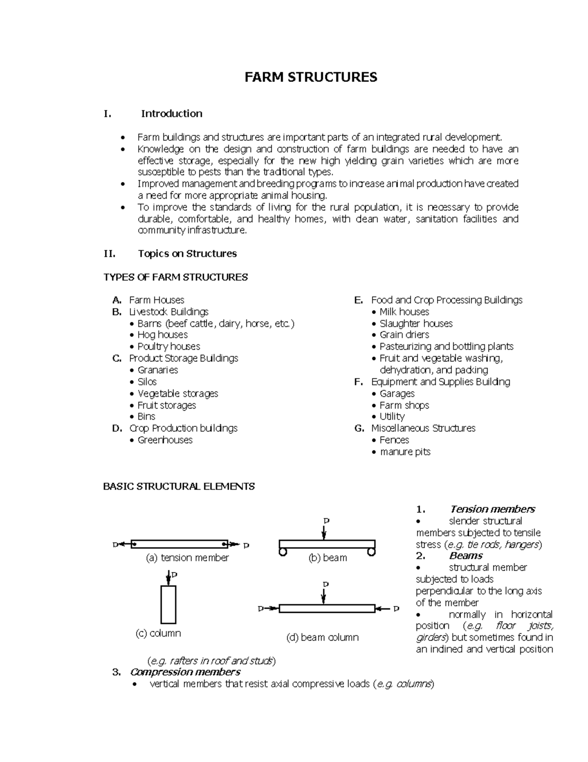 FARM STRUCTURES: Design, Types, and Materials Overview - Studocu