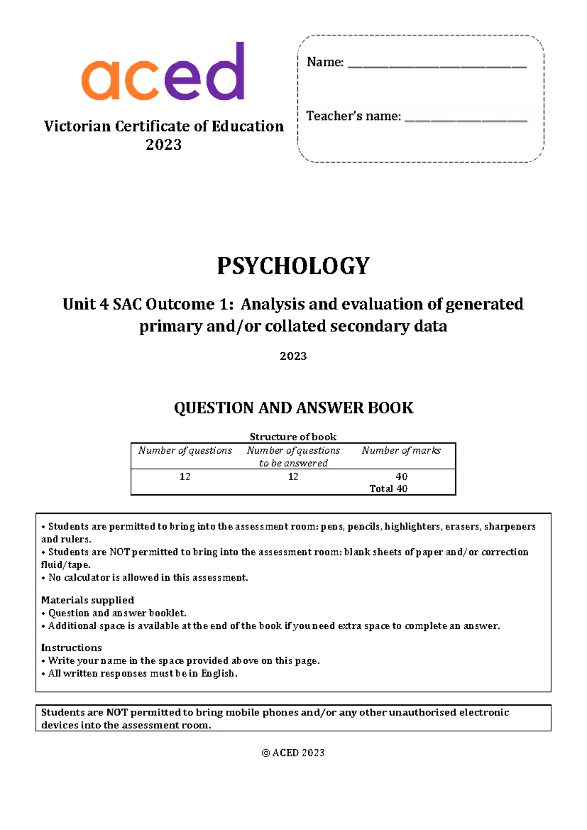 Unit 4 AOS 1 SAC: Sleep Analysis & Media Text Comparison Practice - Studocu