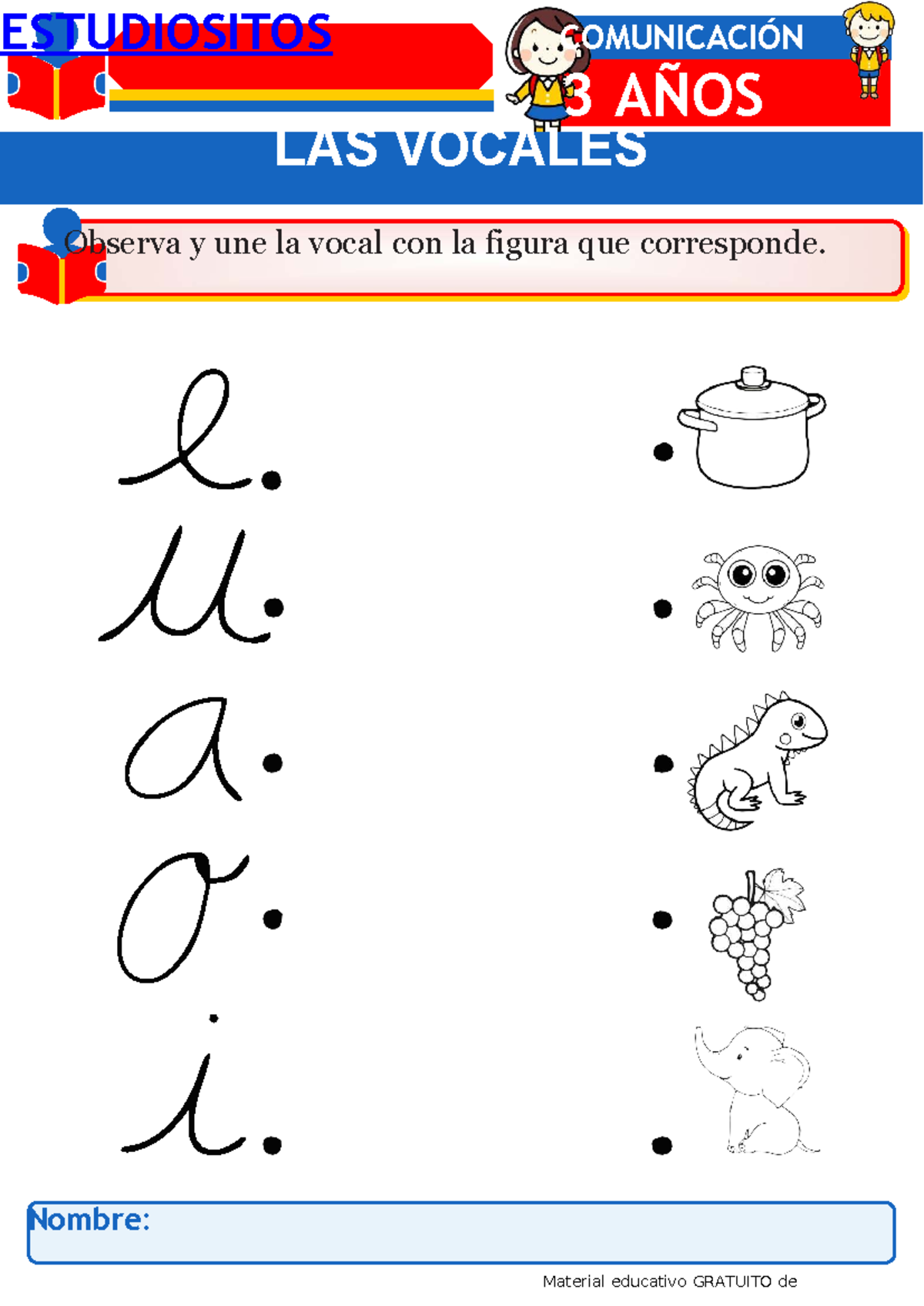 Vocales para Niños de 3 Años - Material Educativo Gratuito - Studocu