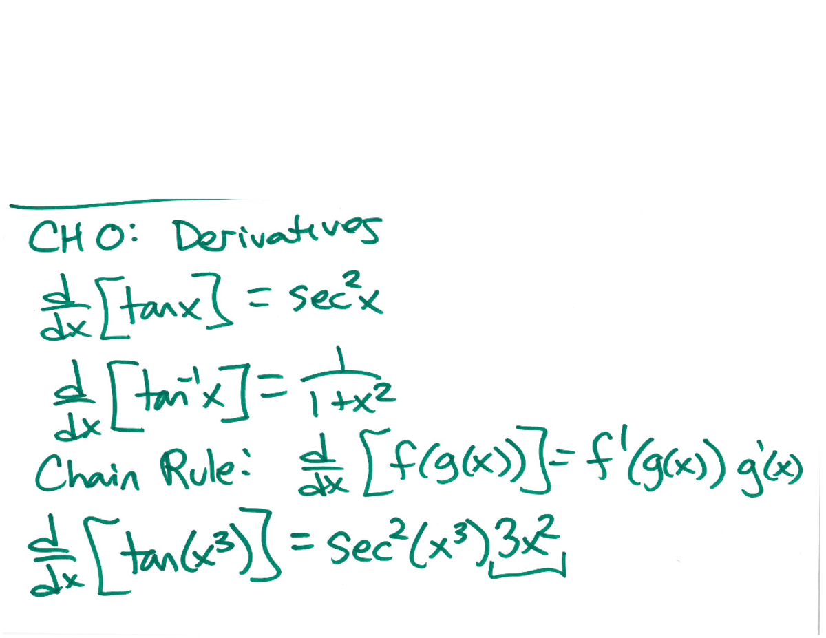 Lecture 1: U-Substitution & Derivative Rules in Calculus - Studocu