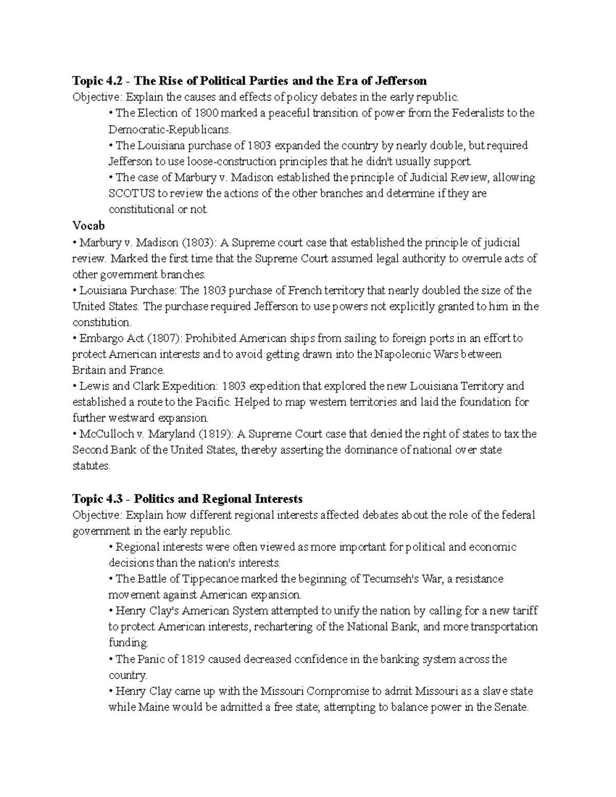 Ch 6 (4.2-4.12)Apush - Topic 4 - The Rise of Political Parties and the ...