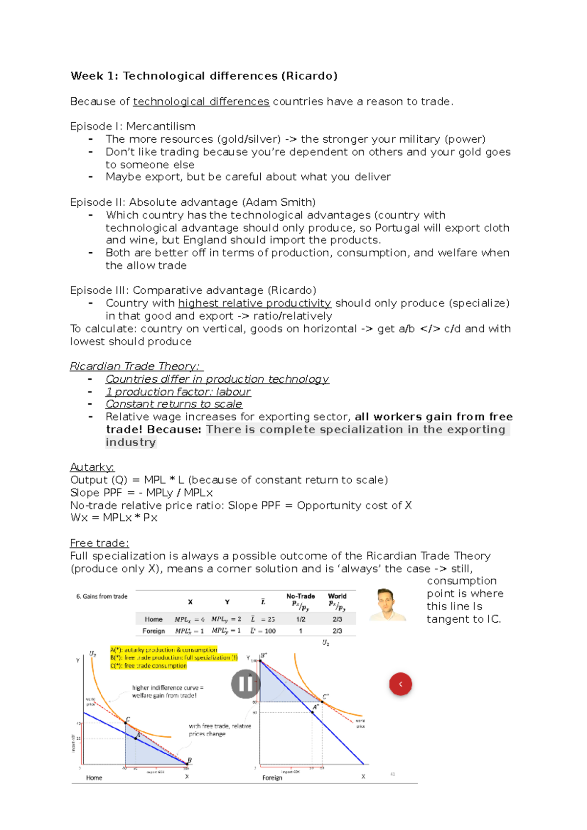 INT. ECONOMICS: Technological Differences in Trade (Weeks 1 & 2 ...
