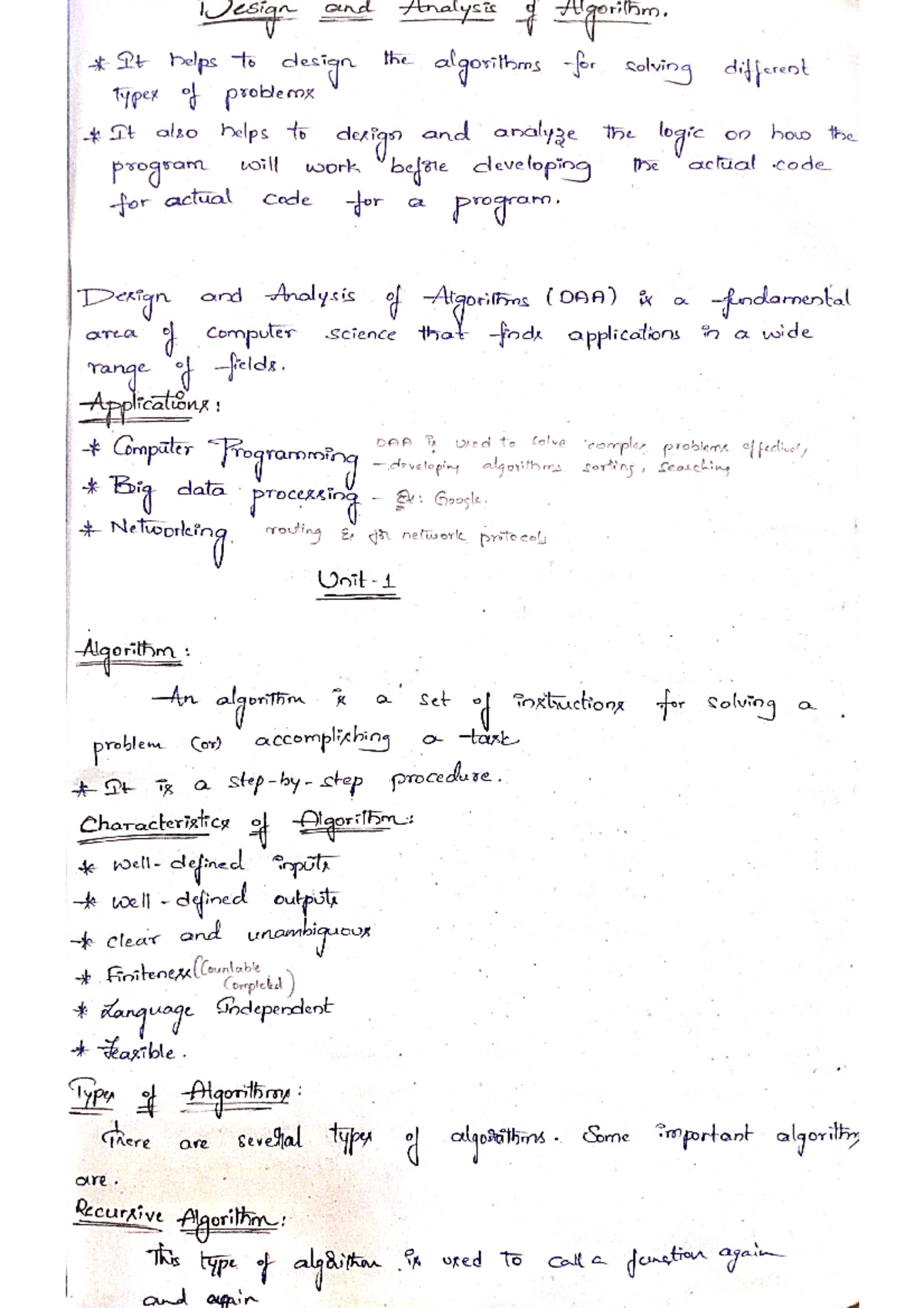DAA - algorithms - Wesign and Analysis of Algorithm. It helps to design ...