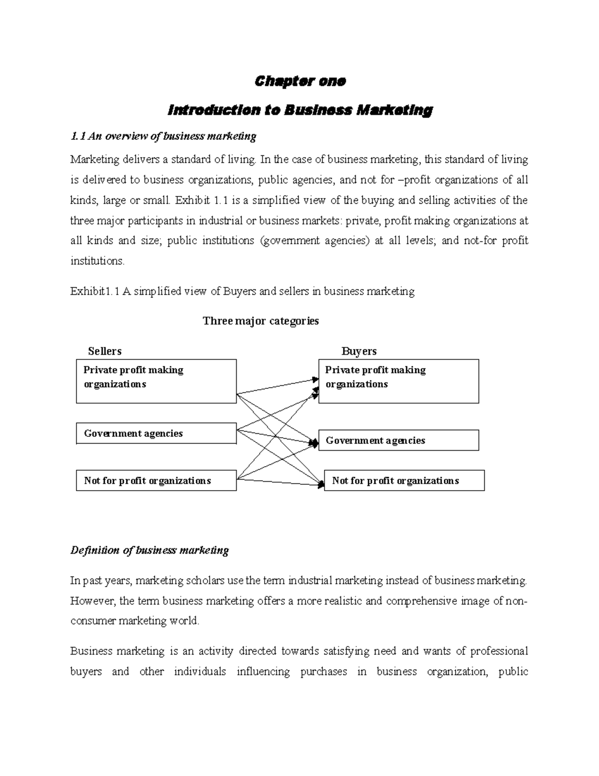 Chapter 1: Introduction to Business Marketing (MKT 101) - Overview and ...
