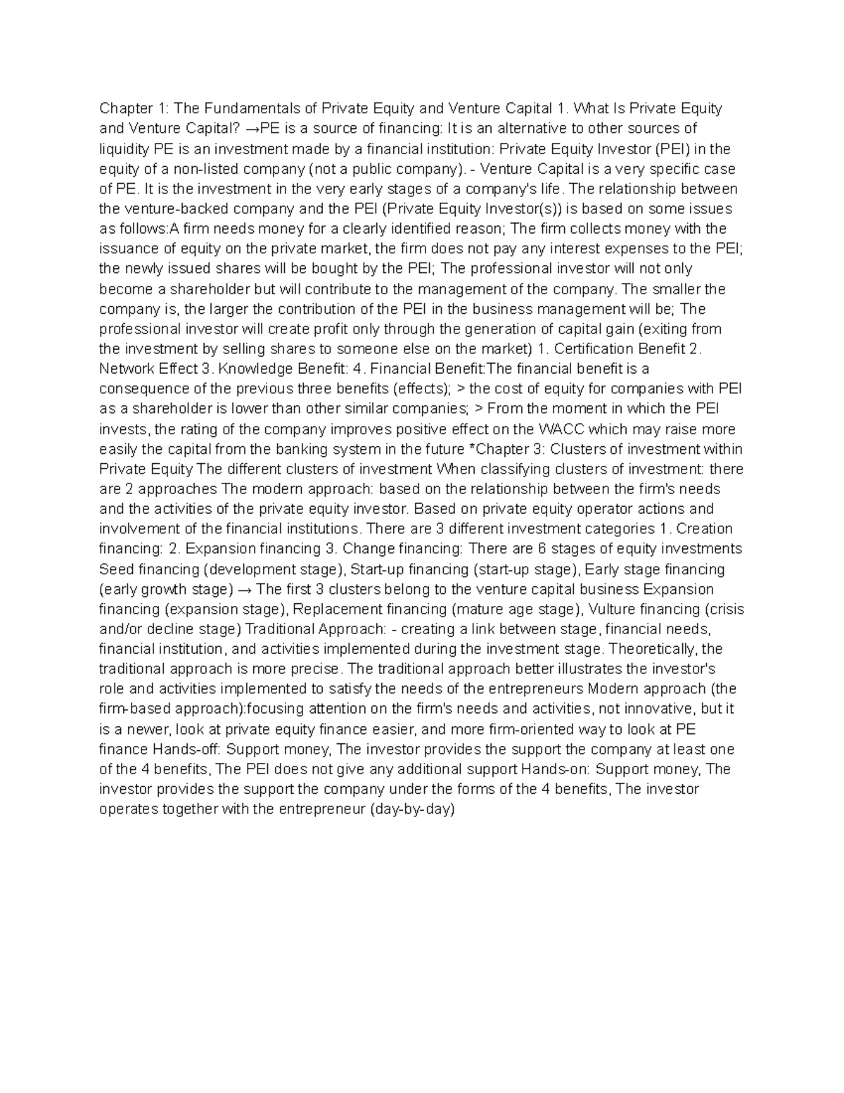 Chapter 1 Summary: Fundamentals of Private Equity & Venture Capital ...