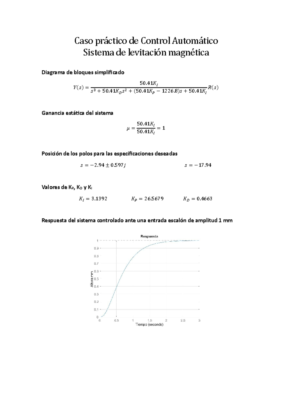Caso práctico de Control Automático 2 - Caso practico de Control ...
