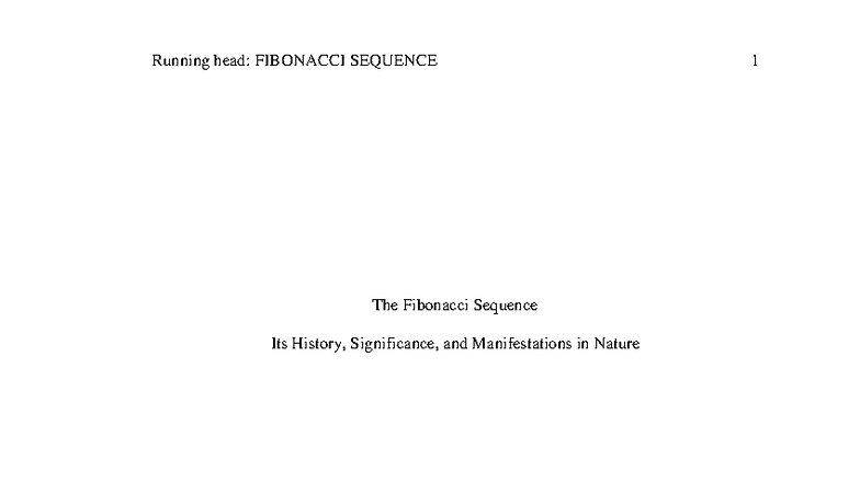 Fibonacci Sequence: History, Significance, and Nature's Patterns - MATH ...