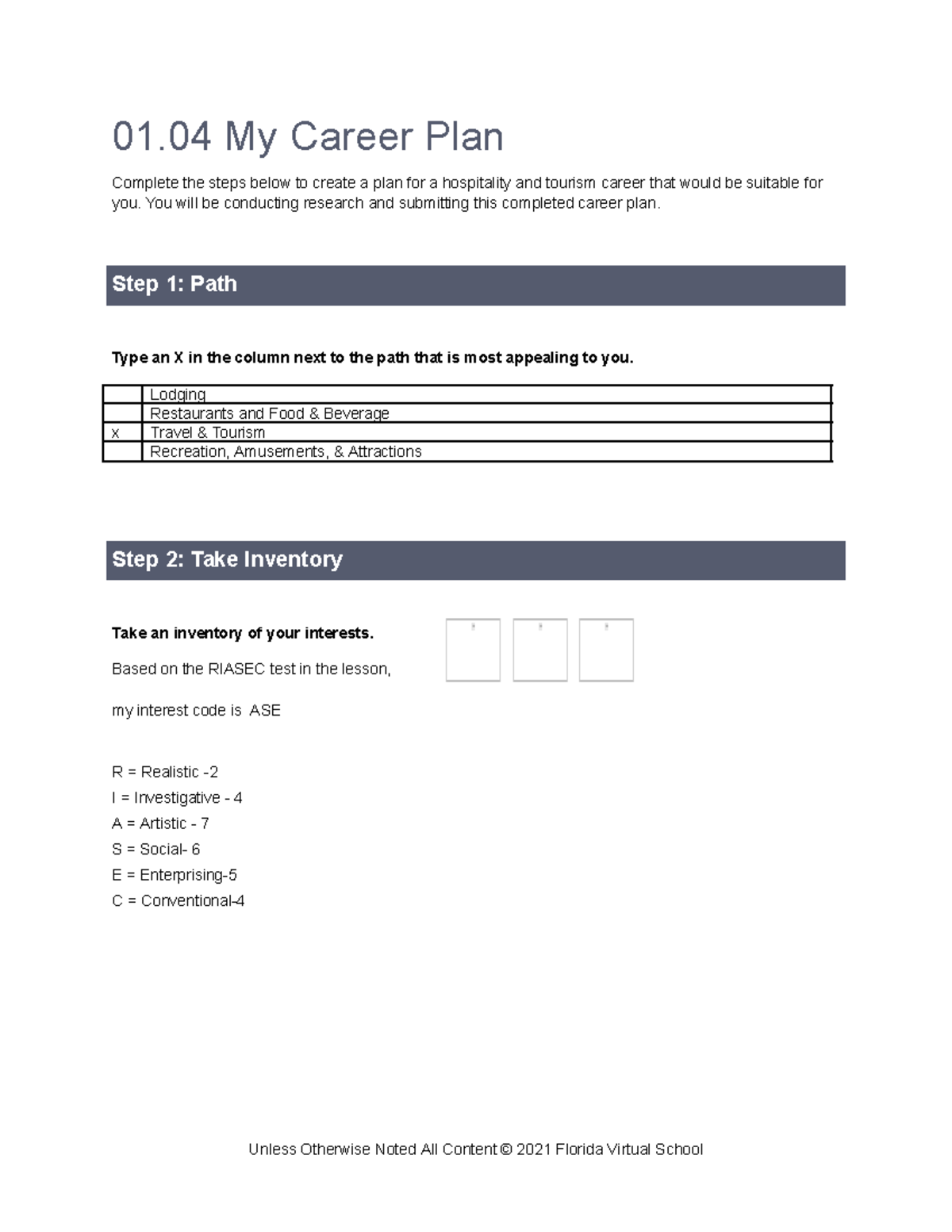 Copy of 01 04 my career plan updated - 01 My Career Plan Complete the ...