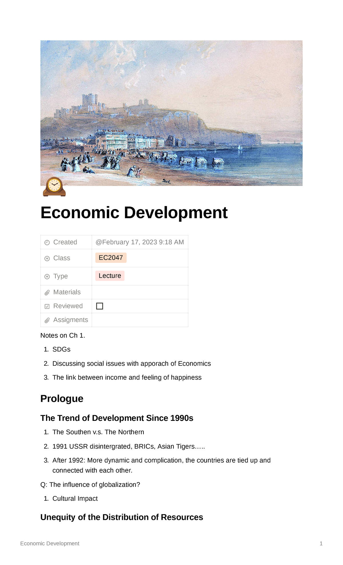 EC 2023 Lecture Notes: Insights into Economic Development - Studocu